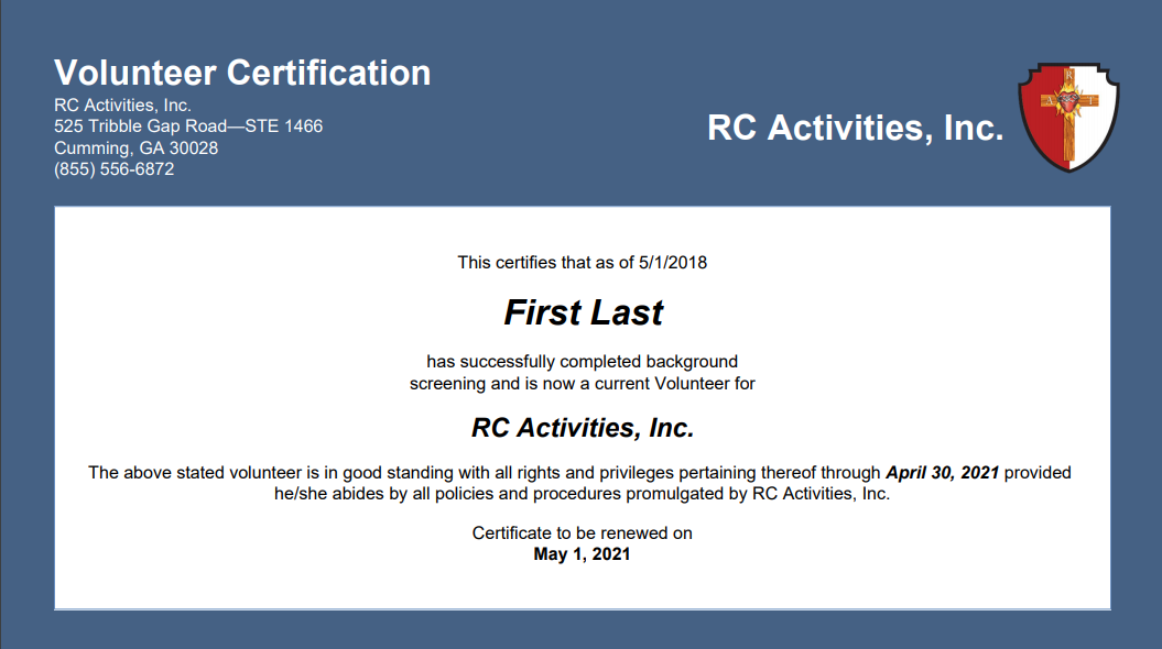 How do I find my Volunteer Certificate? | RC Activities